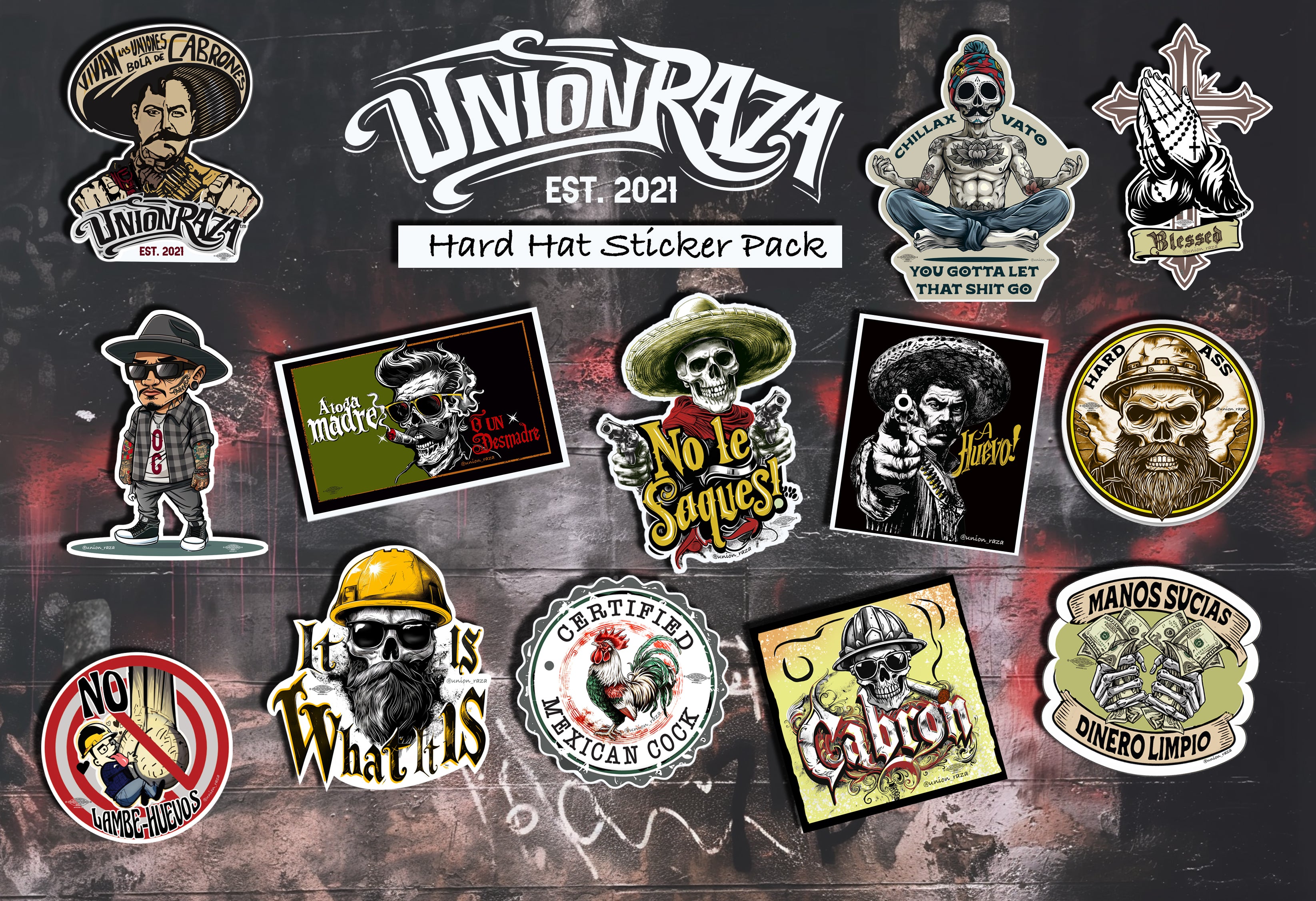 Hard hat Sticker Pack For the Brotherhood – Union Raza
